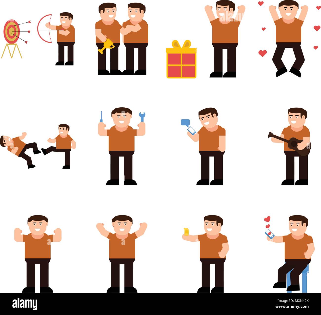 Set of male characters on white background Stock Vector Image & Art - Alamy