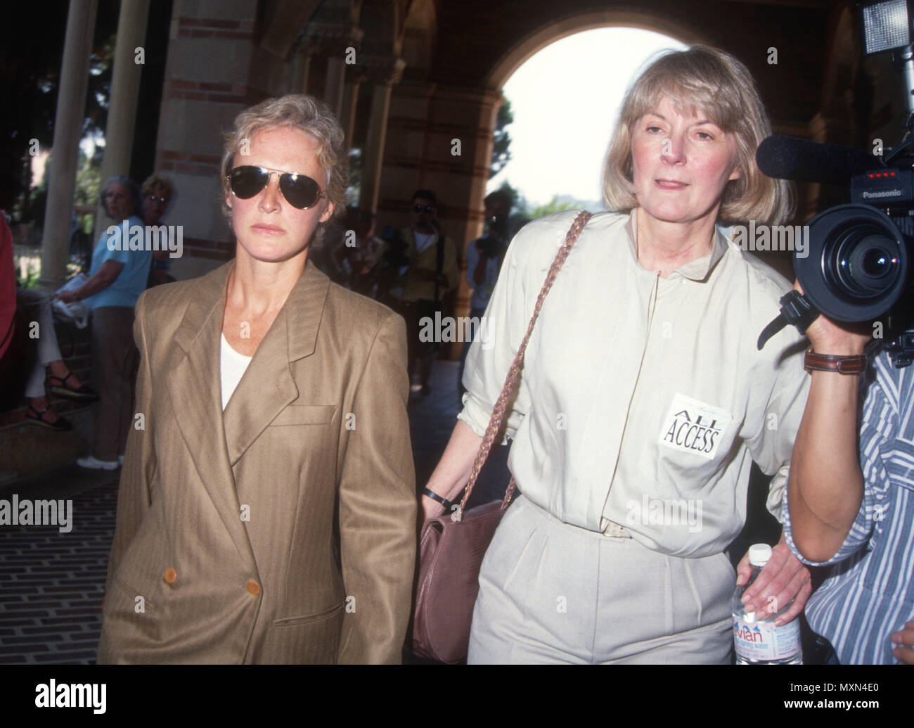 LOS ANGELES, CA - AUGUST 18: (L-R) Actress Glenn Close and publicist ...