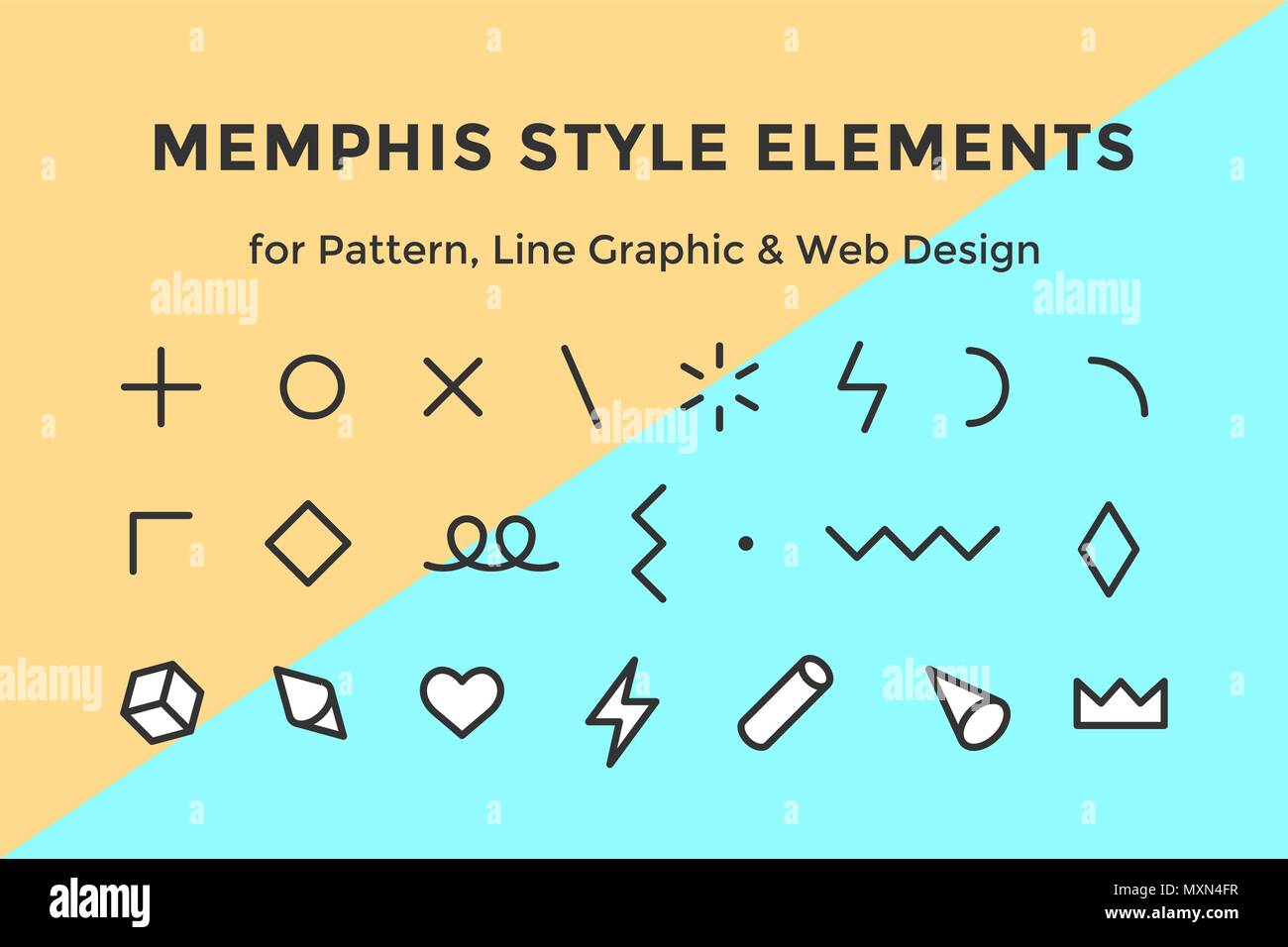 Colorful memphis style background Stock Vector Images - Alamy