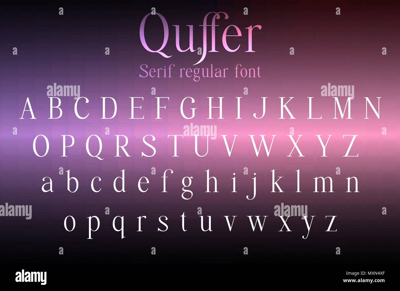 Regular serif vector font uppercase and lowercase letters for logo ...