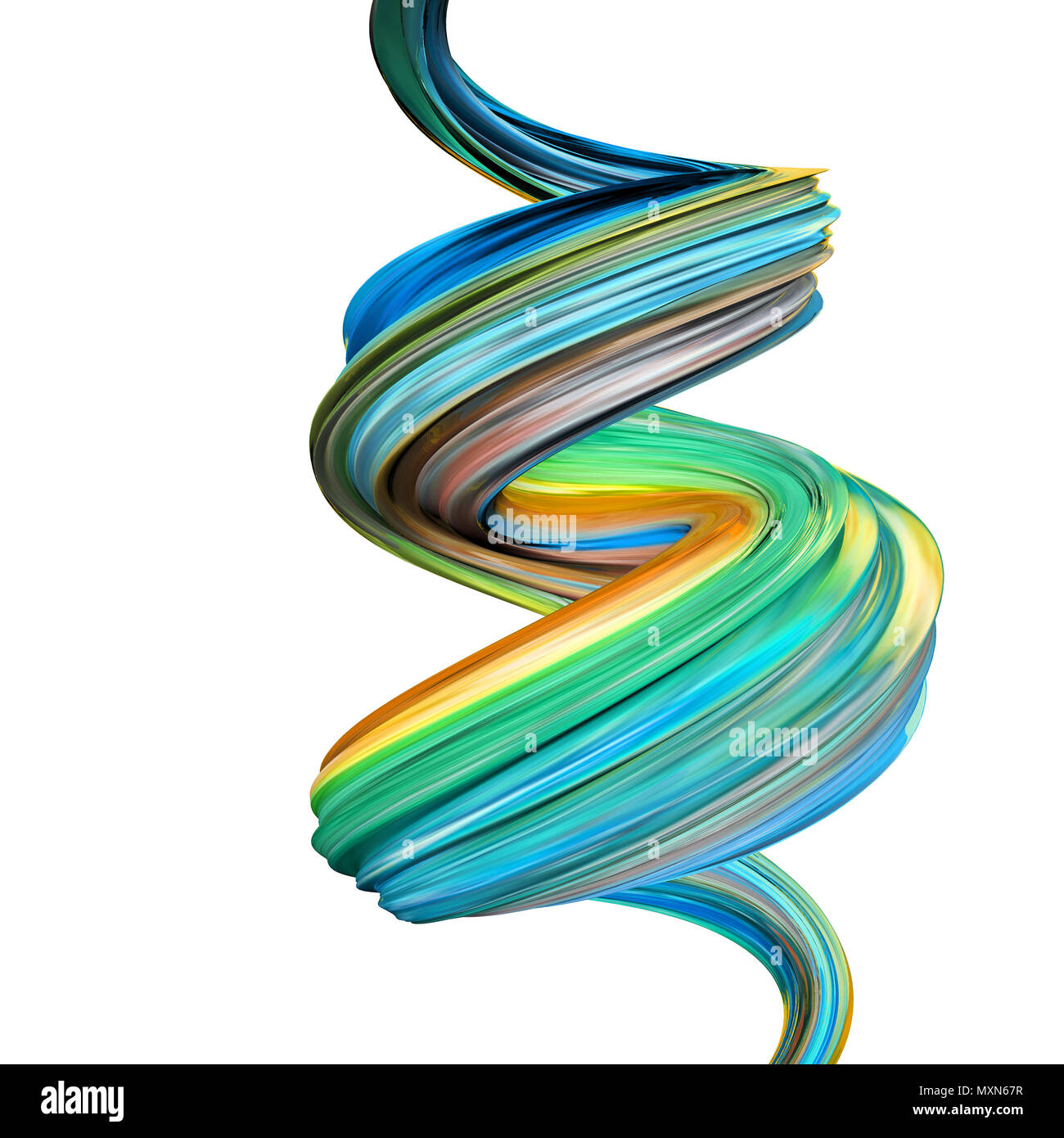 Abstract brush stroke flowing line. Creative background. 3D Rendering ...