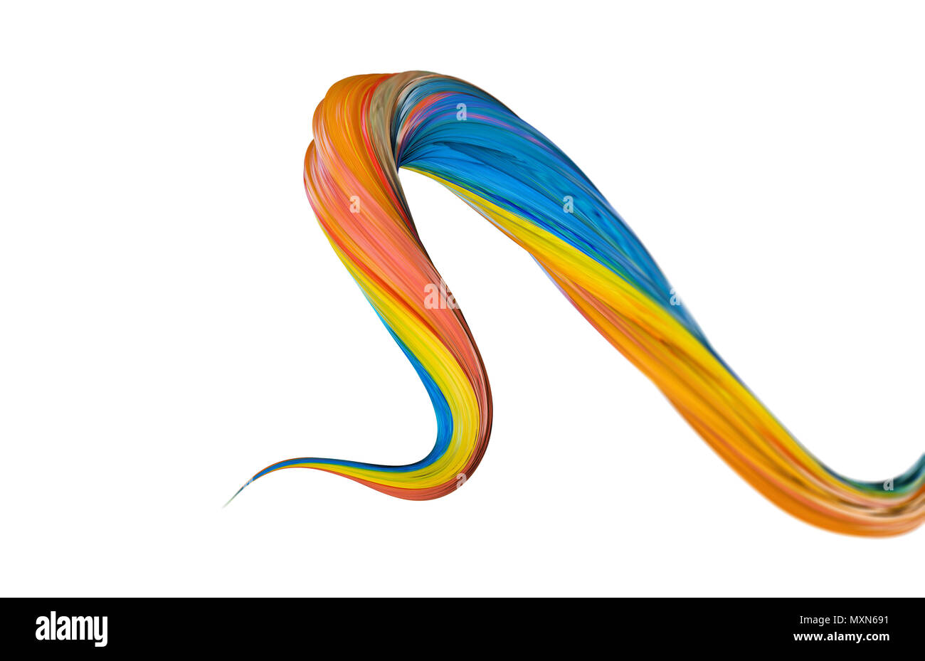 Abstract brush stroke flowing line. Creative background. 3D Rendering ...