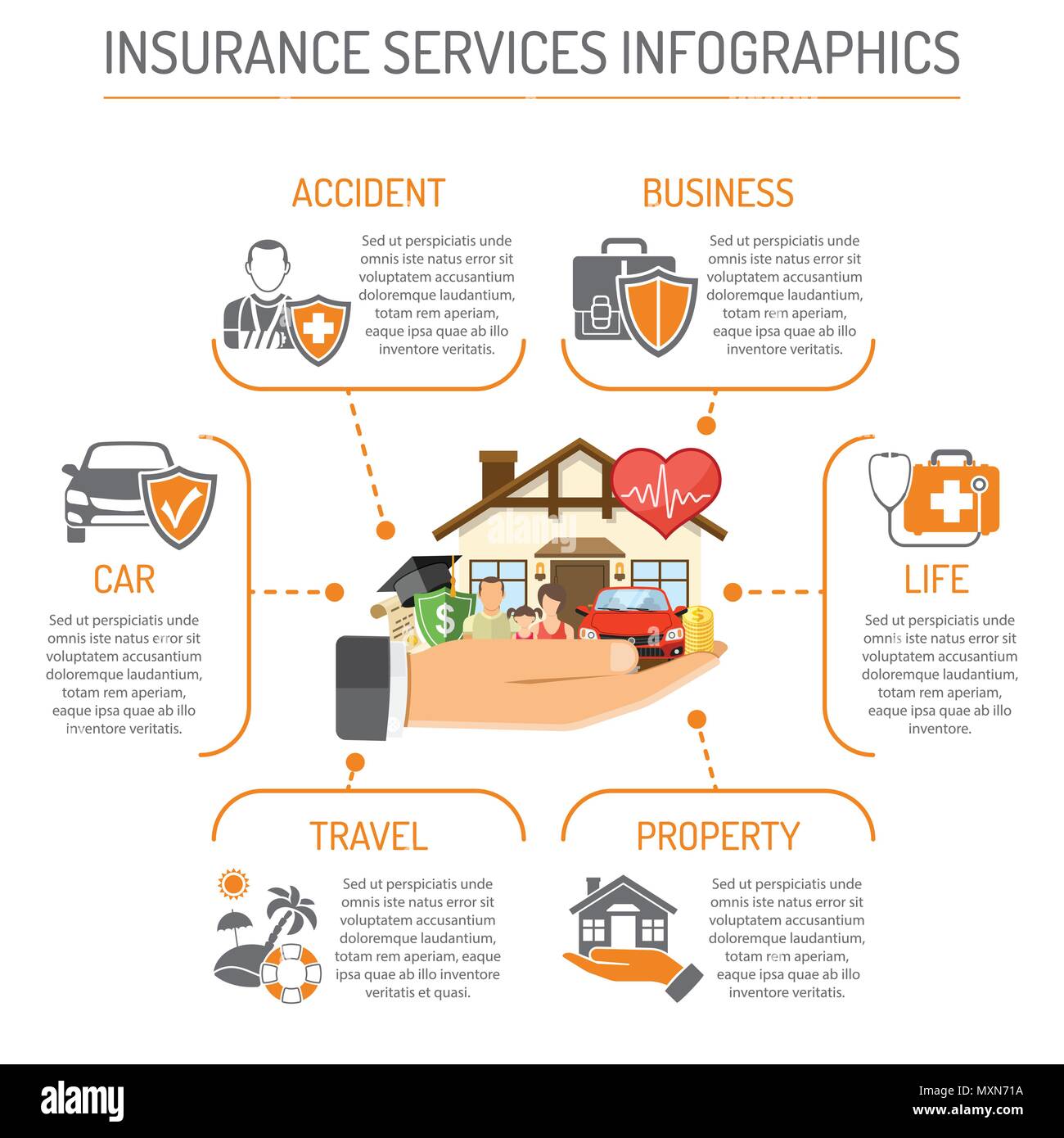 Insurance Services Infographics Stock Vector Image & Art - Alamy