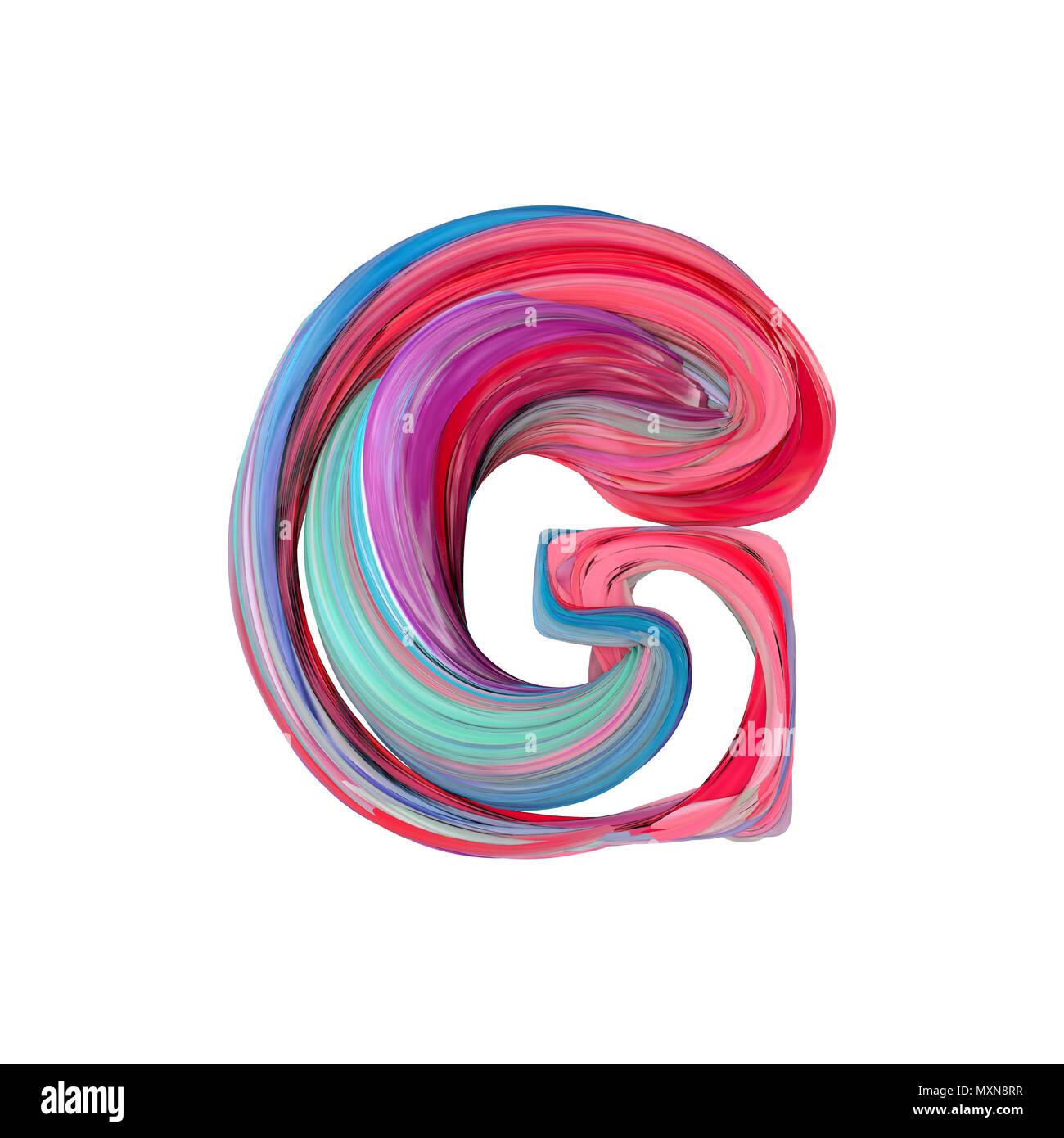 Letter G abstract alphabet. 3D Rendering Stock Photo - Alamy