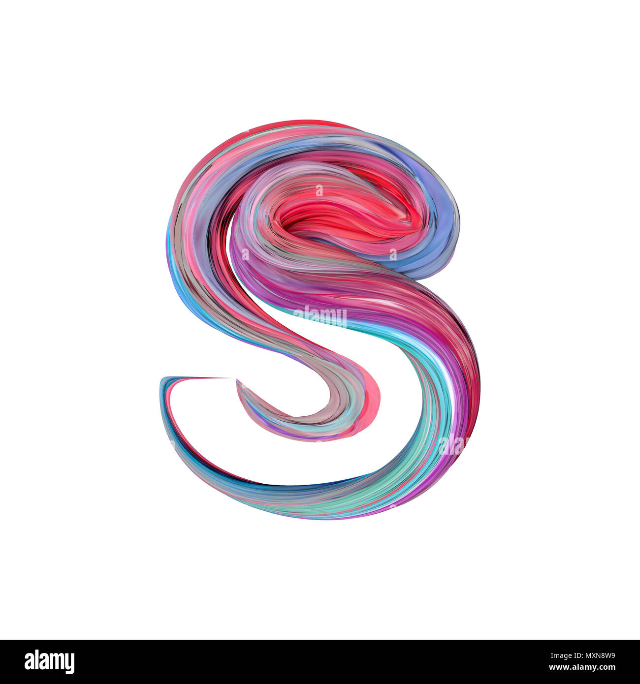 Letter S abstract alphabet. 3D Rendering Stock Photo - Alamy