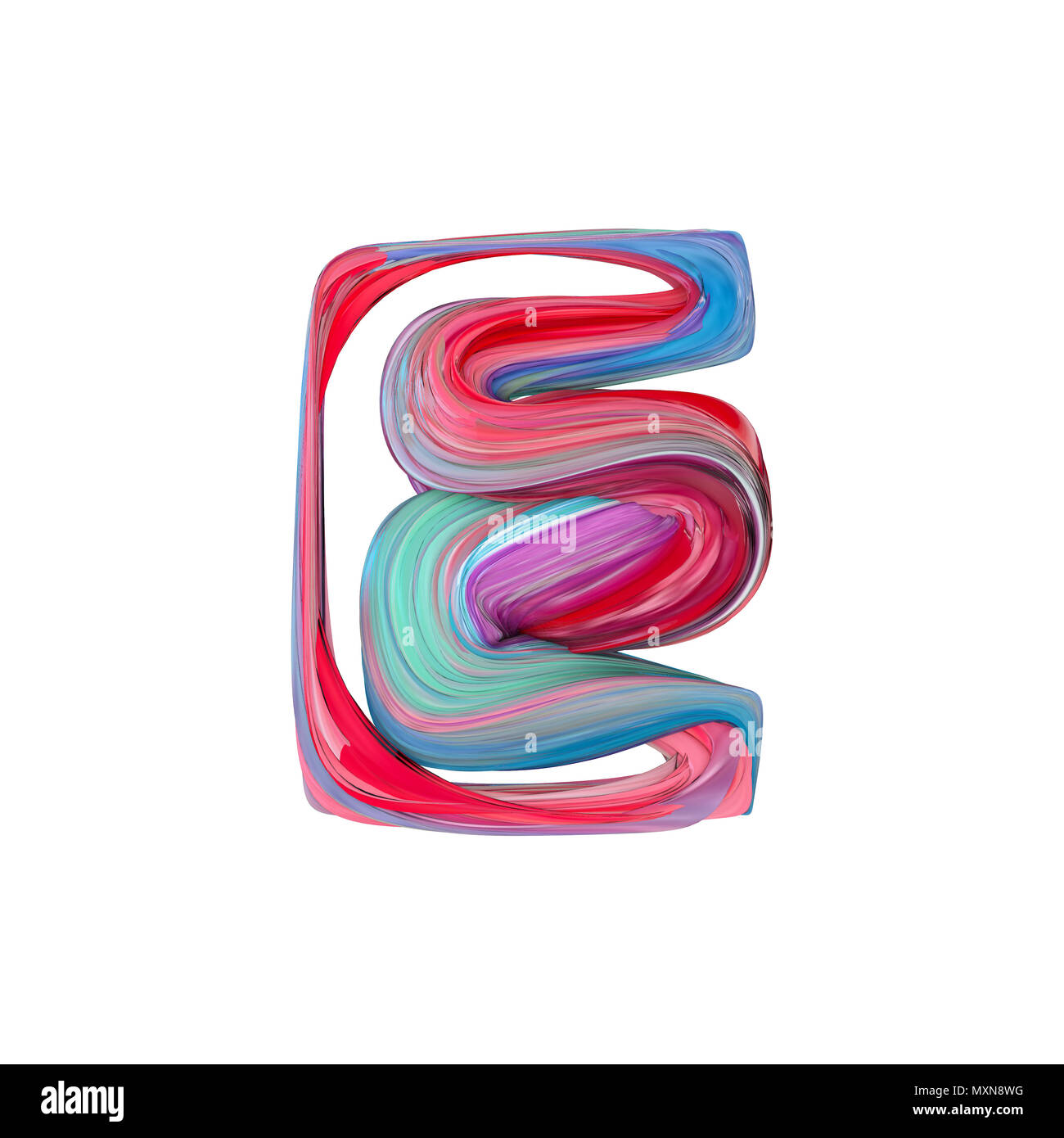 Letter E abstract alphabet. 3D Rendering Stock Photo - Alamy