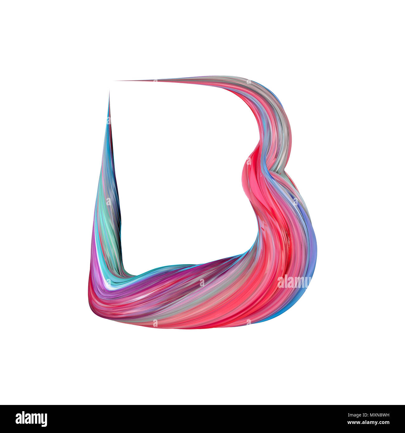 Letter B abstract alphabet. 3D Rendering Stock Photo - Alamy