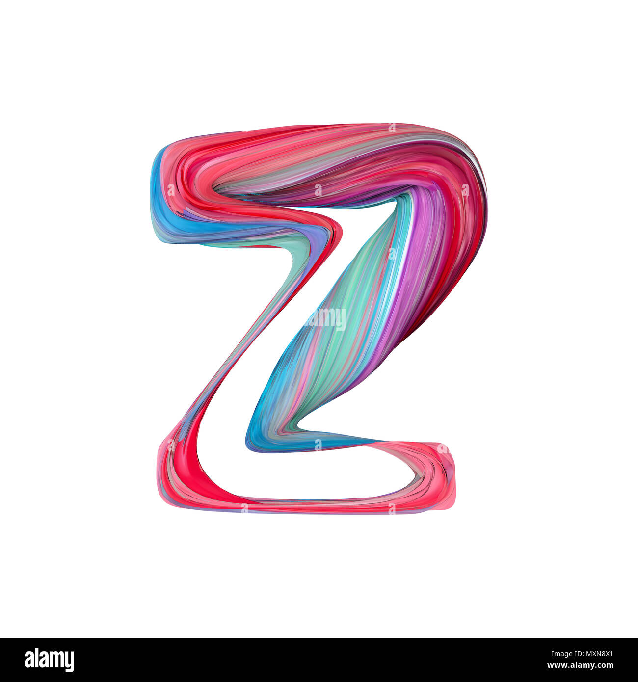 Letter Z abstract alphabet. 3D Rendering Stock Photo - Alamy