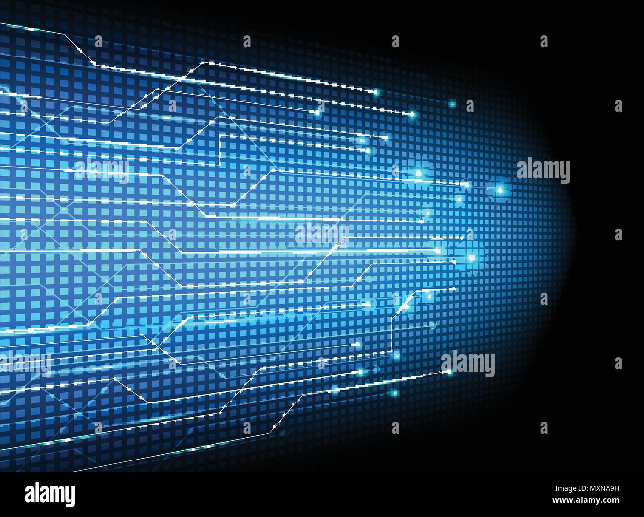 Abstract technology transfer data innovation on blue background. You ...