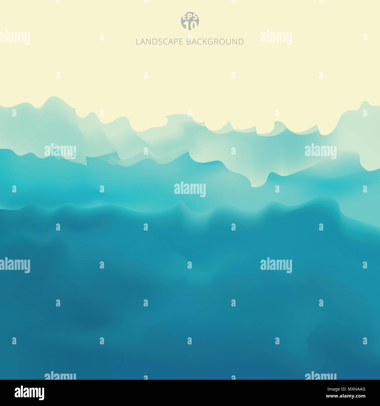 Nature landscape mountain view blue color background. Vector ...