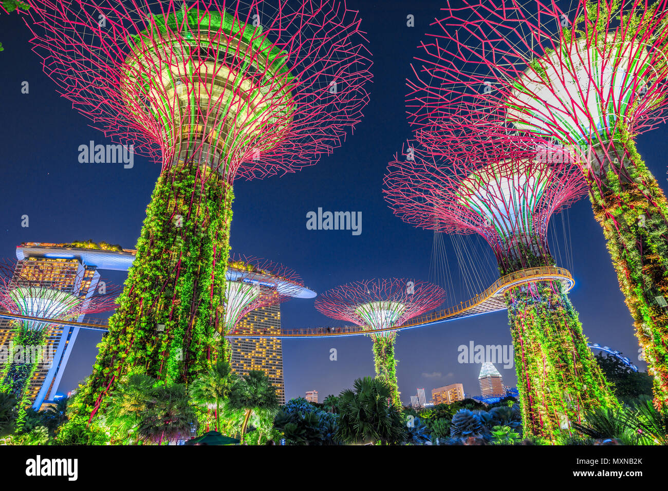 Singapore - April 30, 2018: Garden Rhapsody light and sound shows on ...