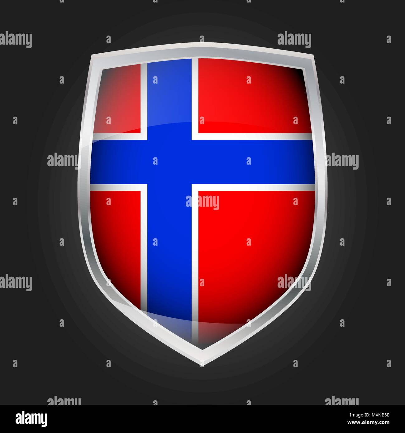 Shield with flag of Norway, vector illustration Stock Vector Image ...
