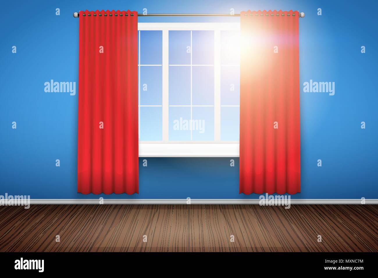 Empty room blue light Stock Vector Images - Alamy