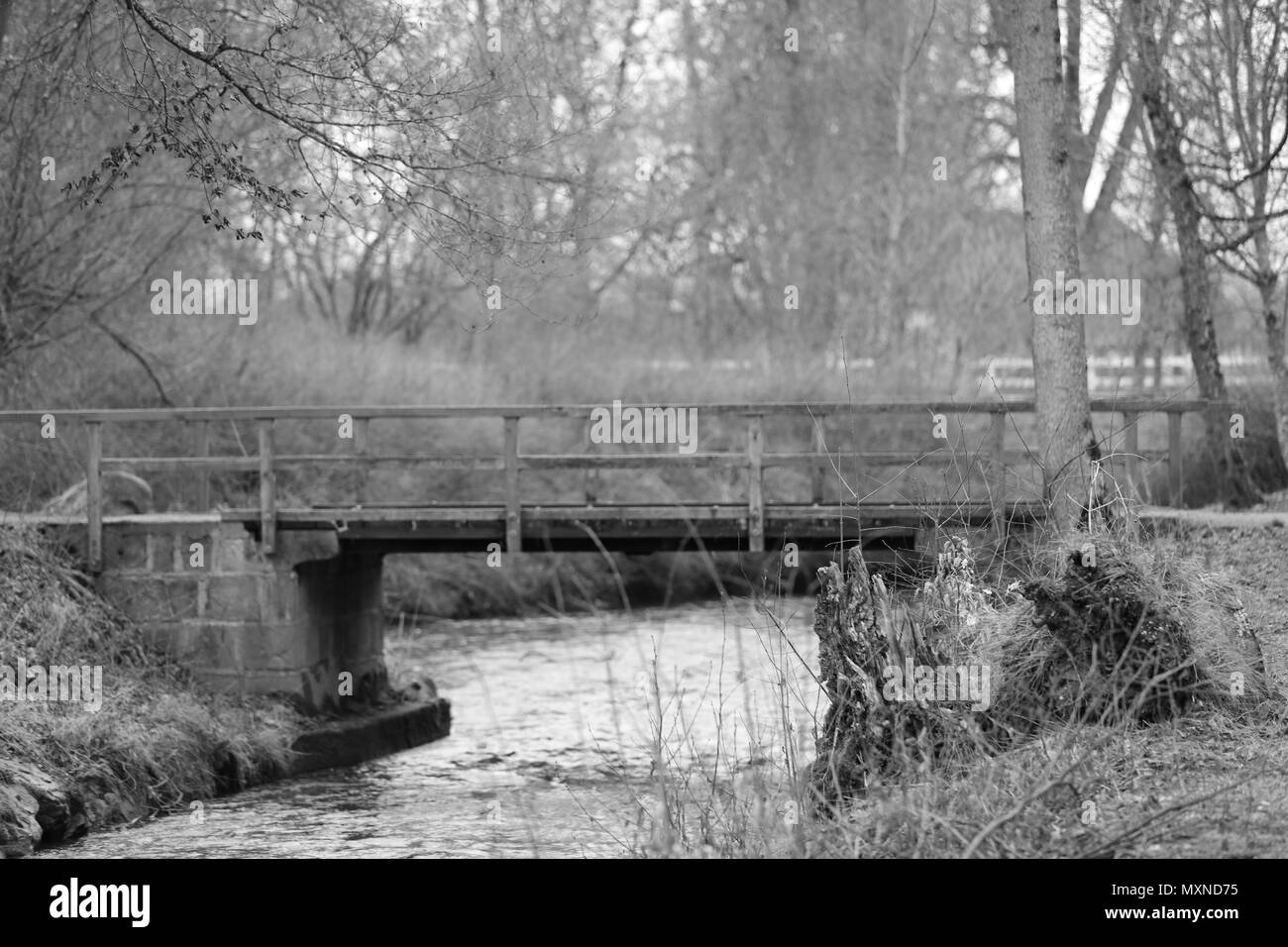 Bridge over a stream Stock Photo - Alamy
