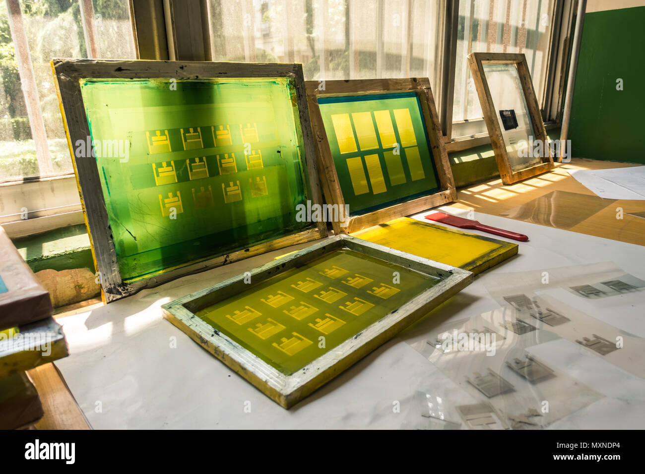 Screens for Circuit Printing Stock Photo - Alamy