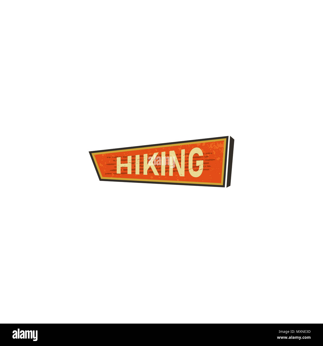 Vintage Hand drawn camping sign, travel badge - hiking. Old retro style ...