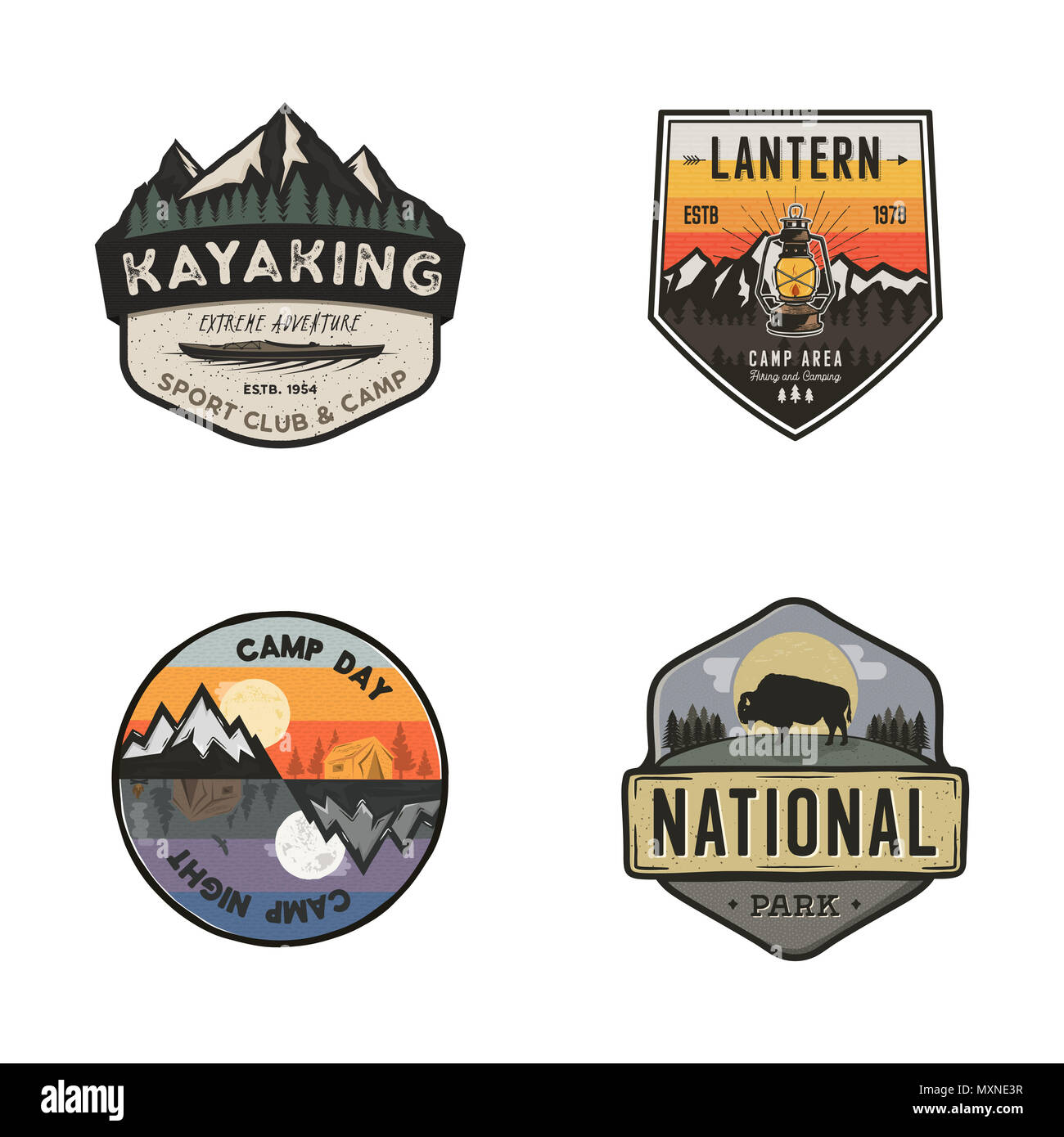 Vintage Travel Logo Landscape Waterfall Logo Vintage Travel By