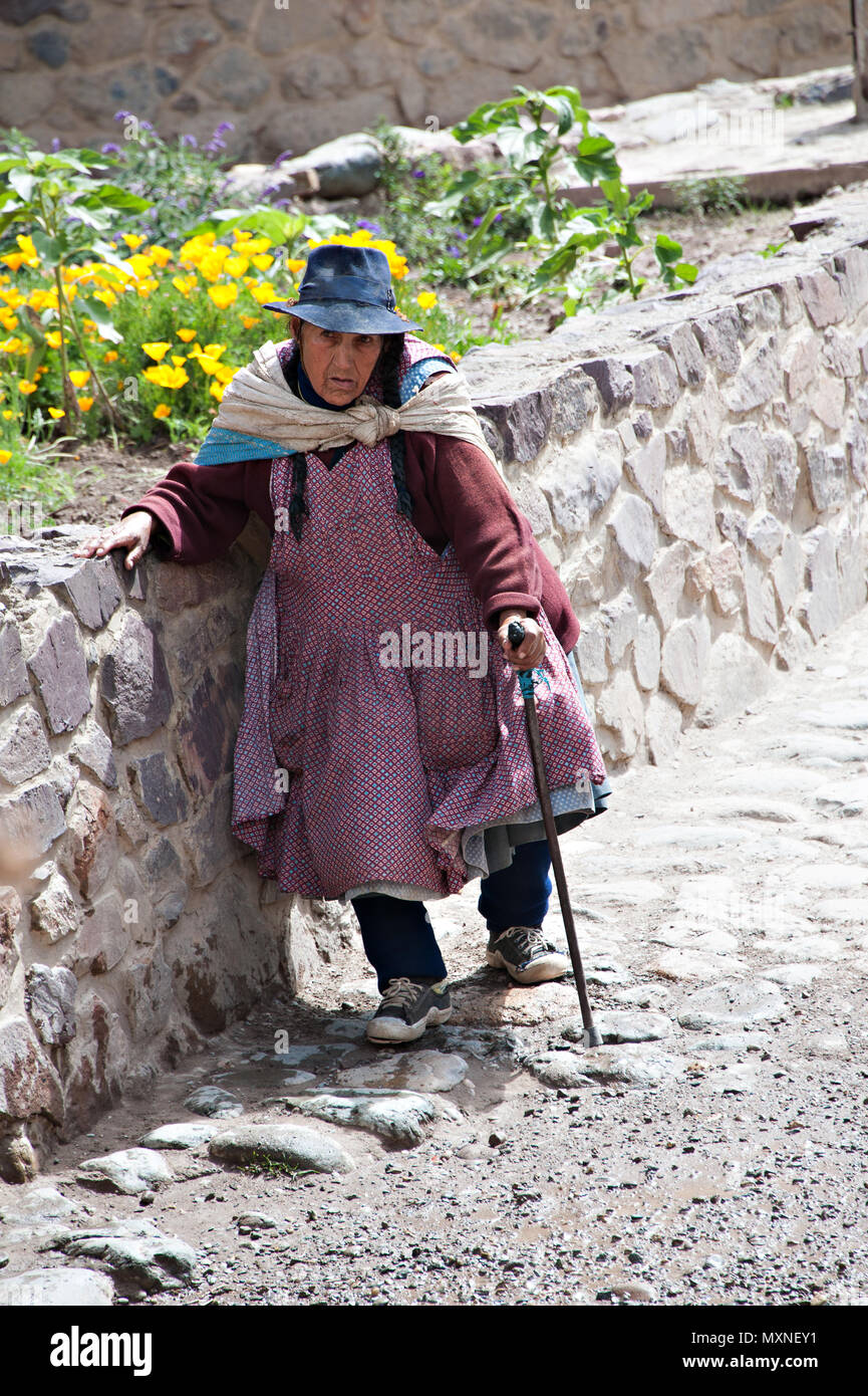 An old peruvian woman poses for a photograph, in Cusco Peru South ...