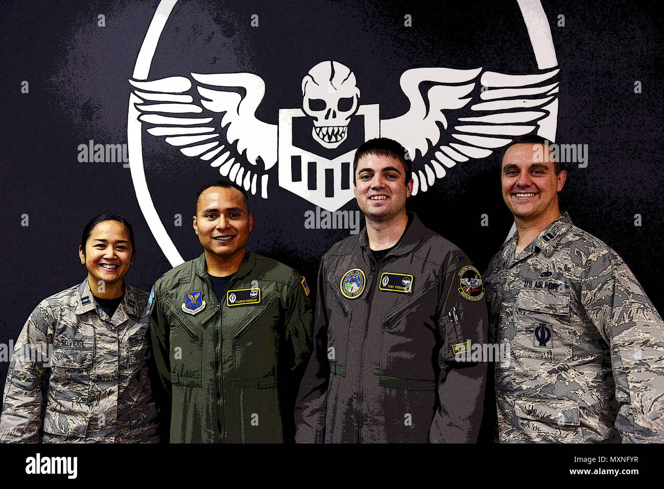 1st Lt. Anthony Perkins, center right, 490th Missile Squadron ...