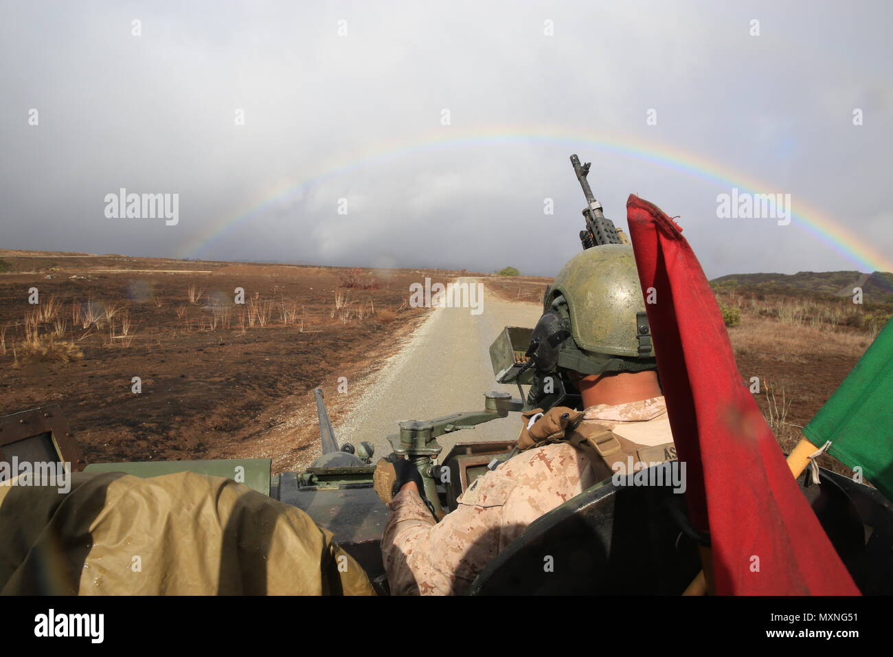 U.S. Marine Cpl. Nathaniel Asoau, a vehicle commander, with 1st Light ...