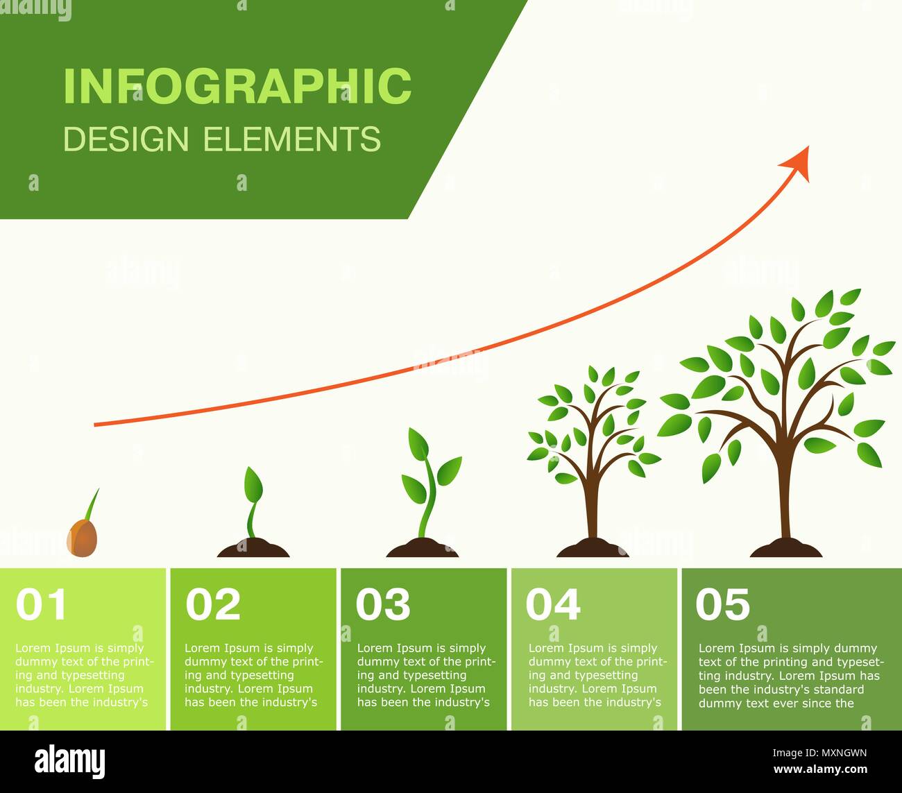 Infographic of planting tree. Seeds sprout in ground Stock Vector Image ...
