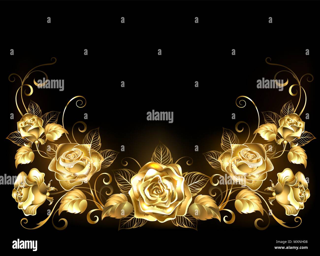 Intertwined roses Stock Vector Images - Alamy