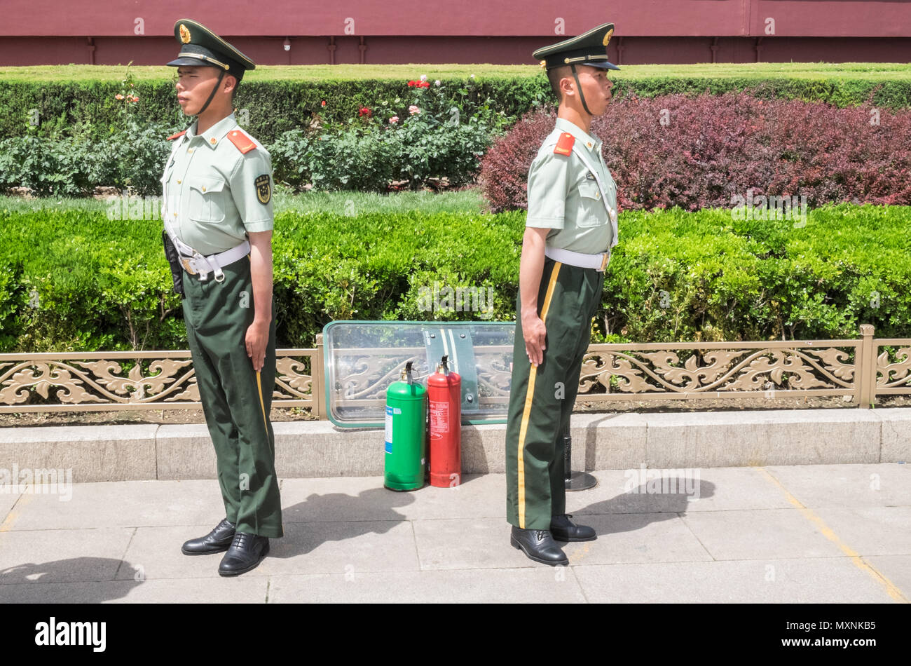 Army,military,strict,stance,pose,Tianamen,Tiananmen, Square,Beijing ...
