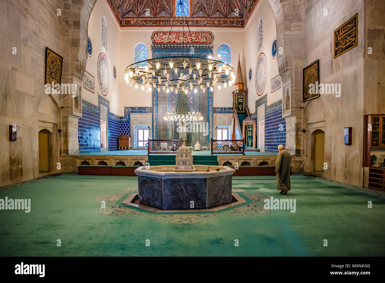 Interior view of Green Mosque also known as Mosque of Mehmed I is a ...