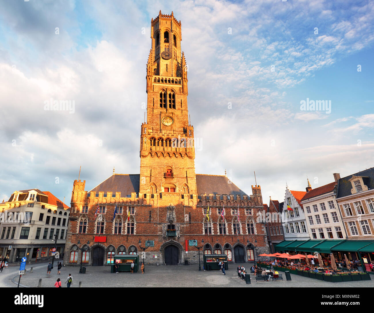 Belfry - Grote Markt square in Bruges, Belgium Stock Photo - Alamy