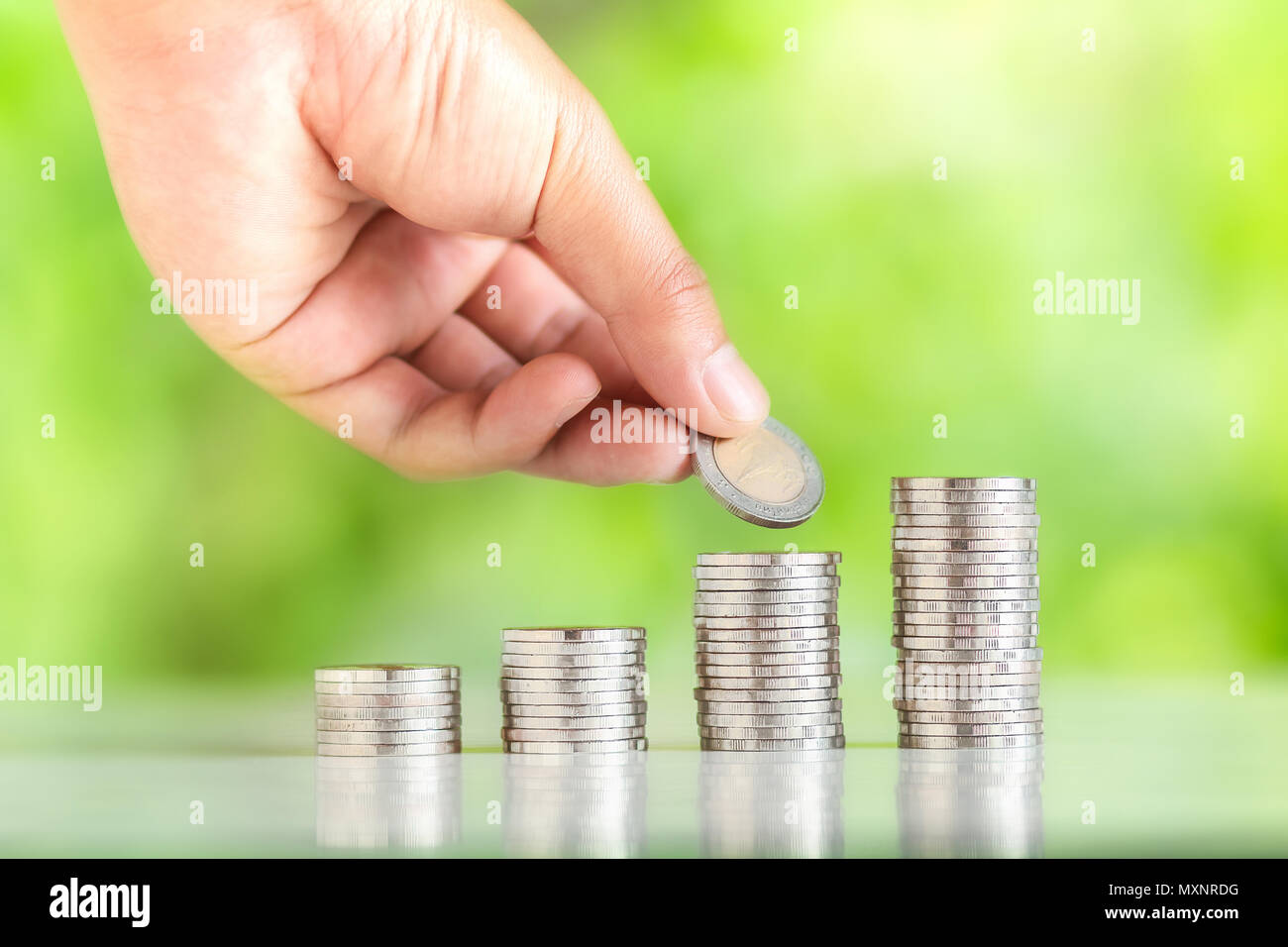 money coin Natural background growth Stock Photo - Alamy