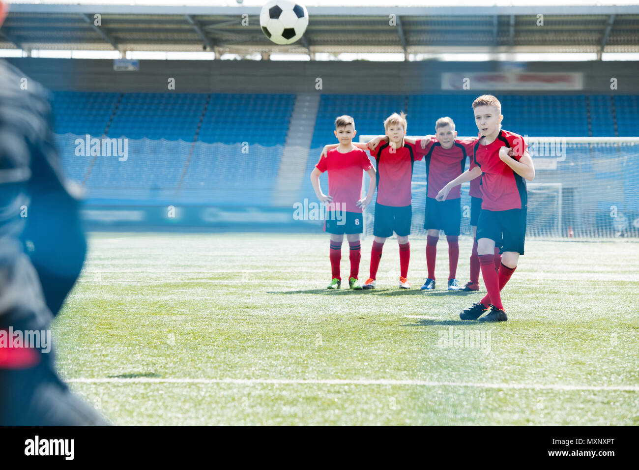 Kids at Football Practice Stock Photo - Alamy
