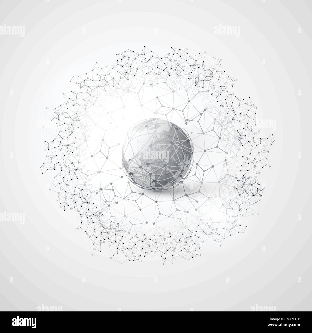 Abstract Cloud Computing and Global Network Connections Concept Design ...