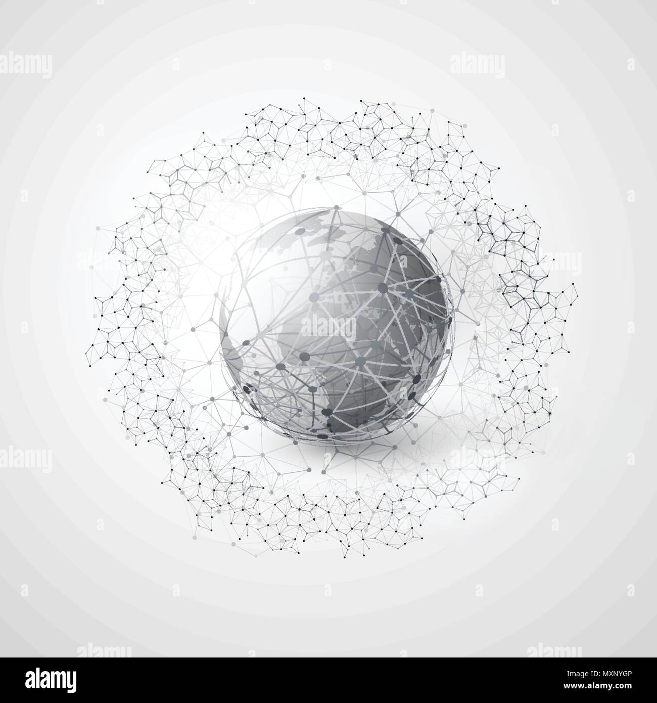 Abstract Cloud Computing and Global Network Connections Concept Design ...