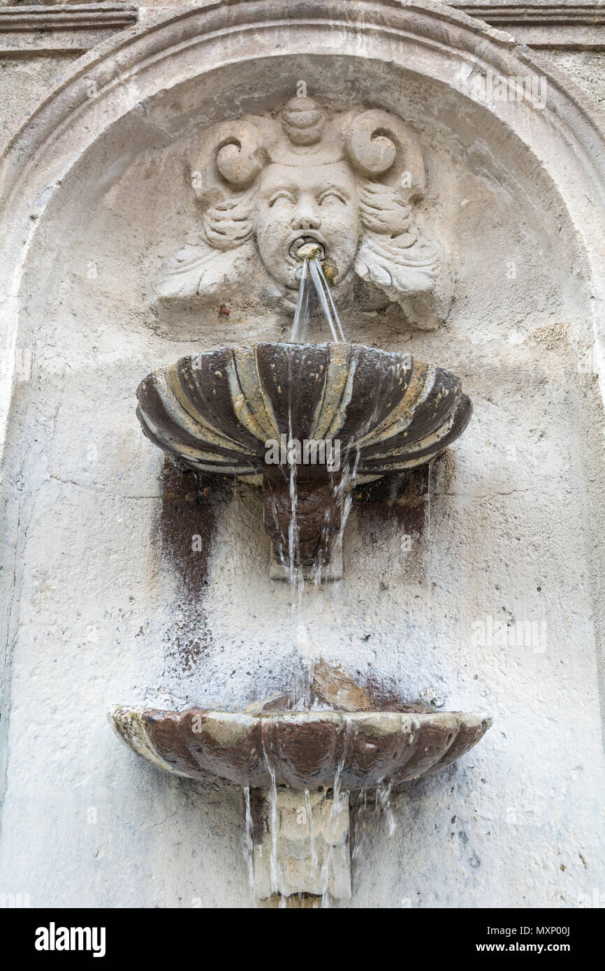 The main fountain of Tuscania,Viterbo,Italy. The fountain is attributed ...