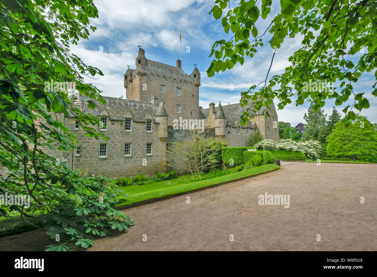 CAWDOR CASTLE NAIRN SCOTLAND THE MAIN BUILDING AND TREES IN SPRING ...