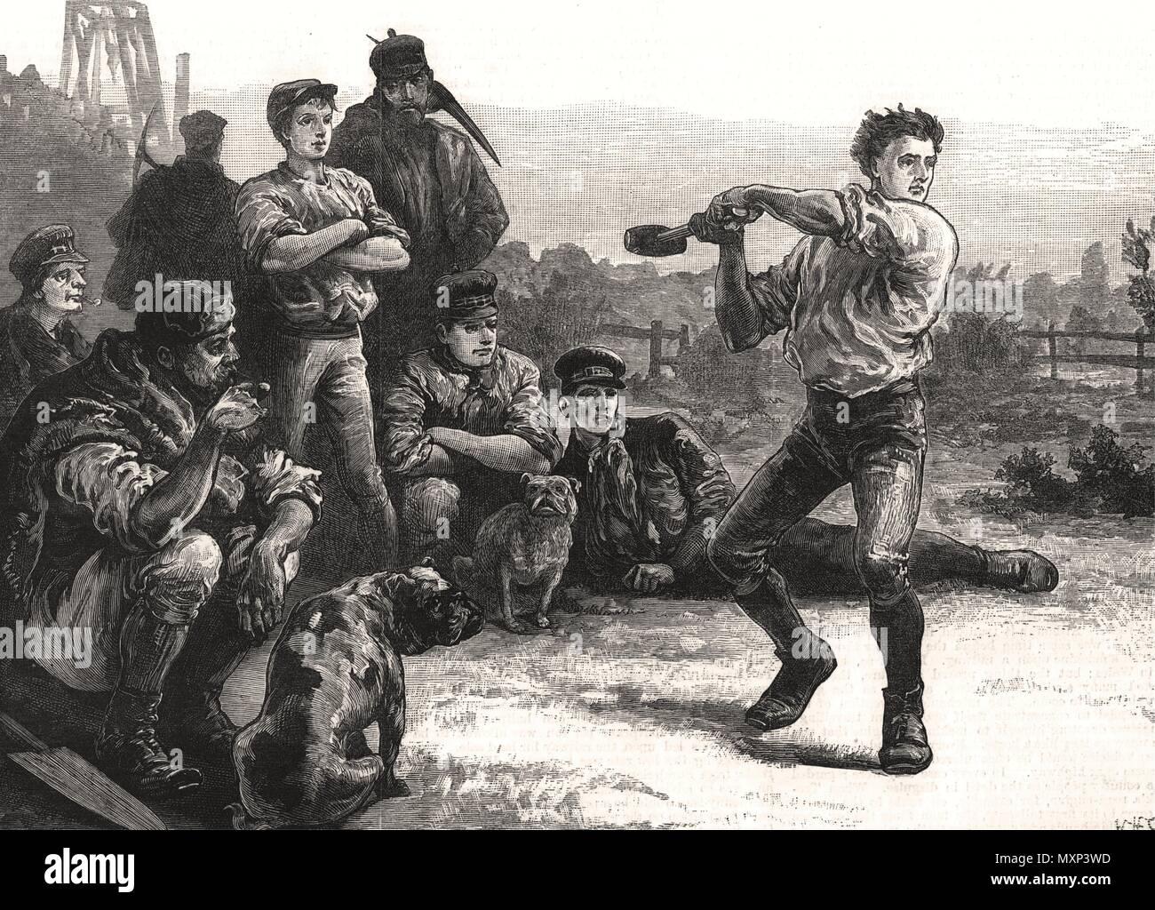 George Stephenson, the Father of Railways throwing the hammer 1881. The ...