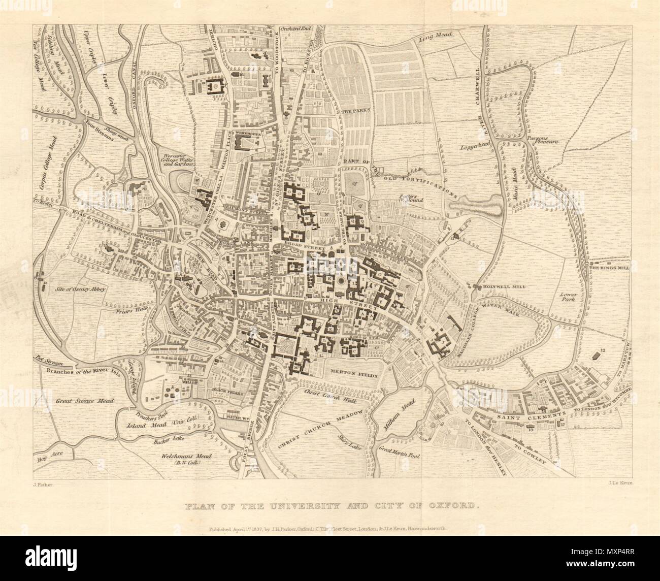Map of university of oxford hi-res stock photography and images - Alamy