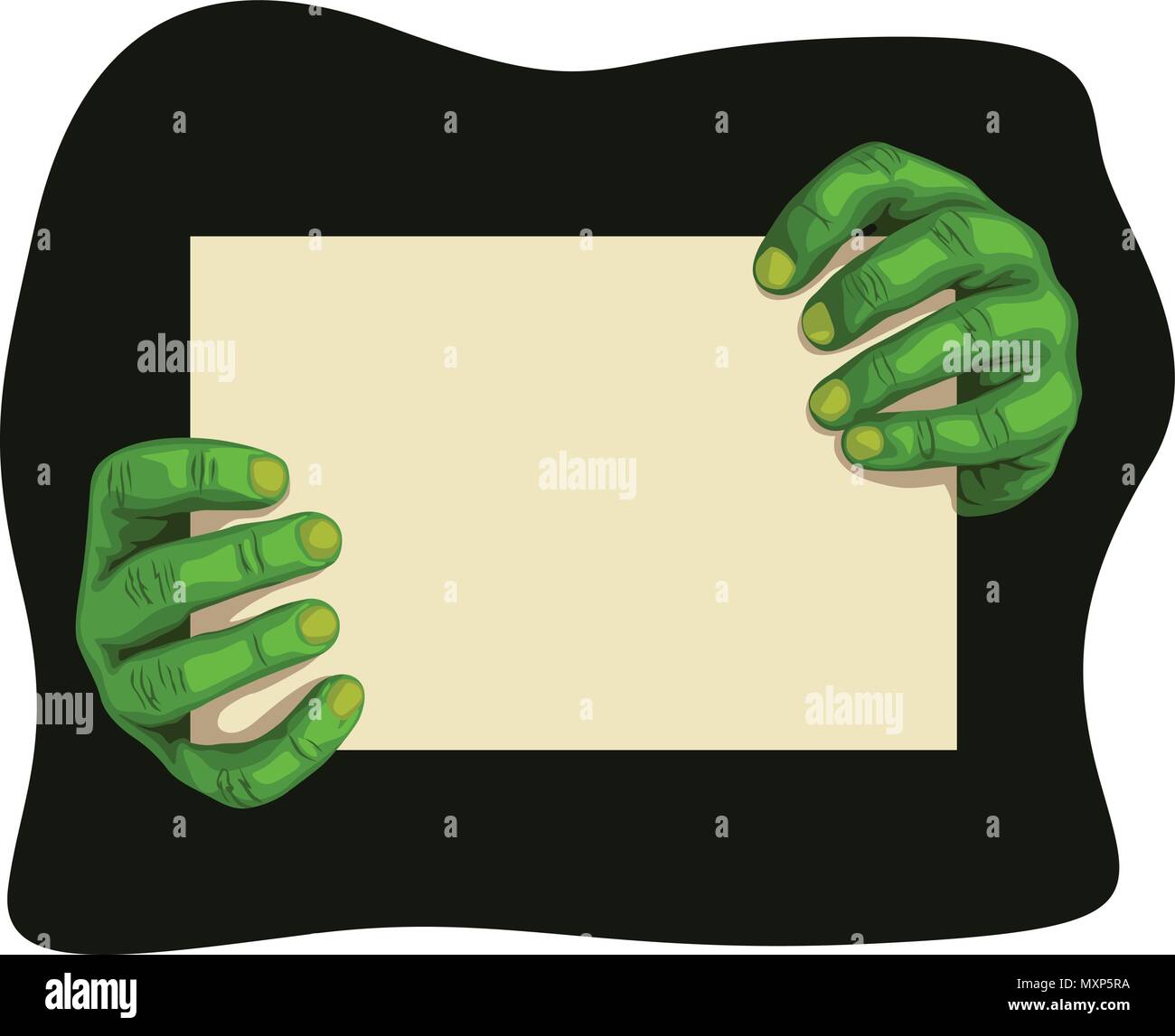 Cartoon zombie holding blank Stock Vector Images - Alamy