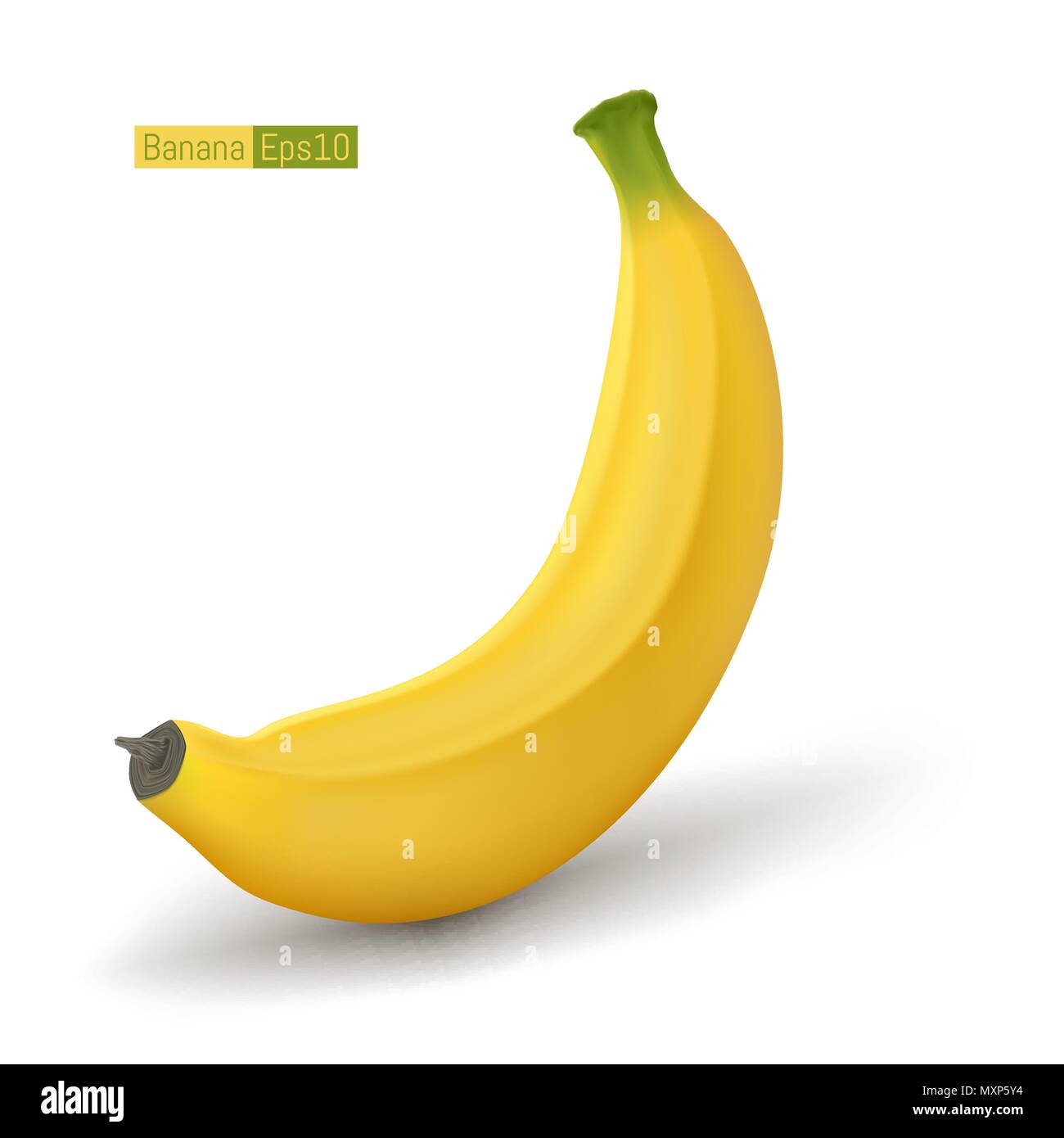 Ripe banana isolated on white background. fruit vector illustration ...