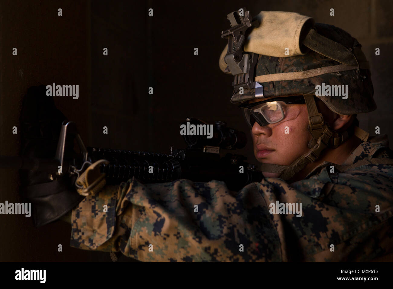 A U.S. Marine attached to the 24th Marine Expeditionary Unit (MEU) with ...