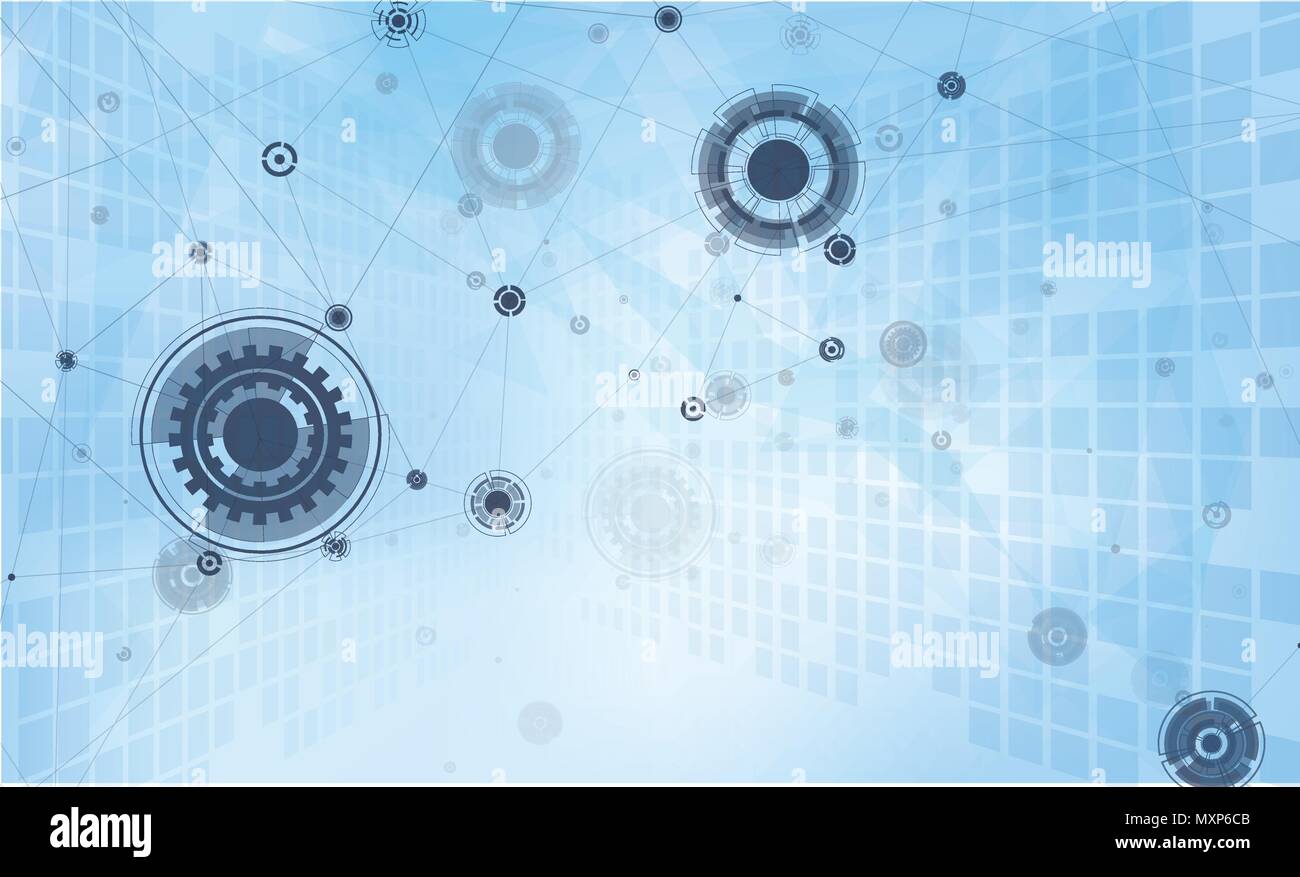 Abstract neat Blurred Background with Dots Array and Lines. Connection Structure. Geometric ...