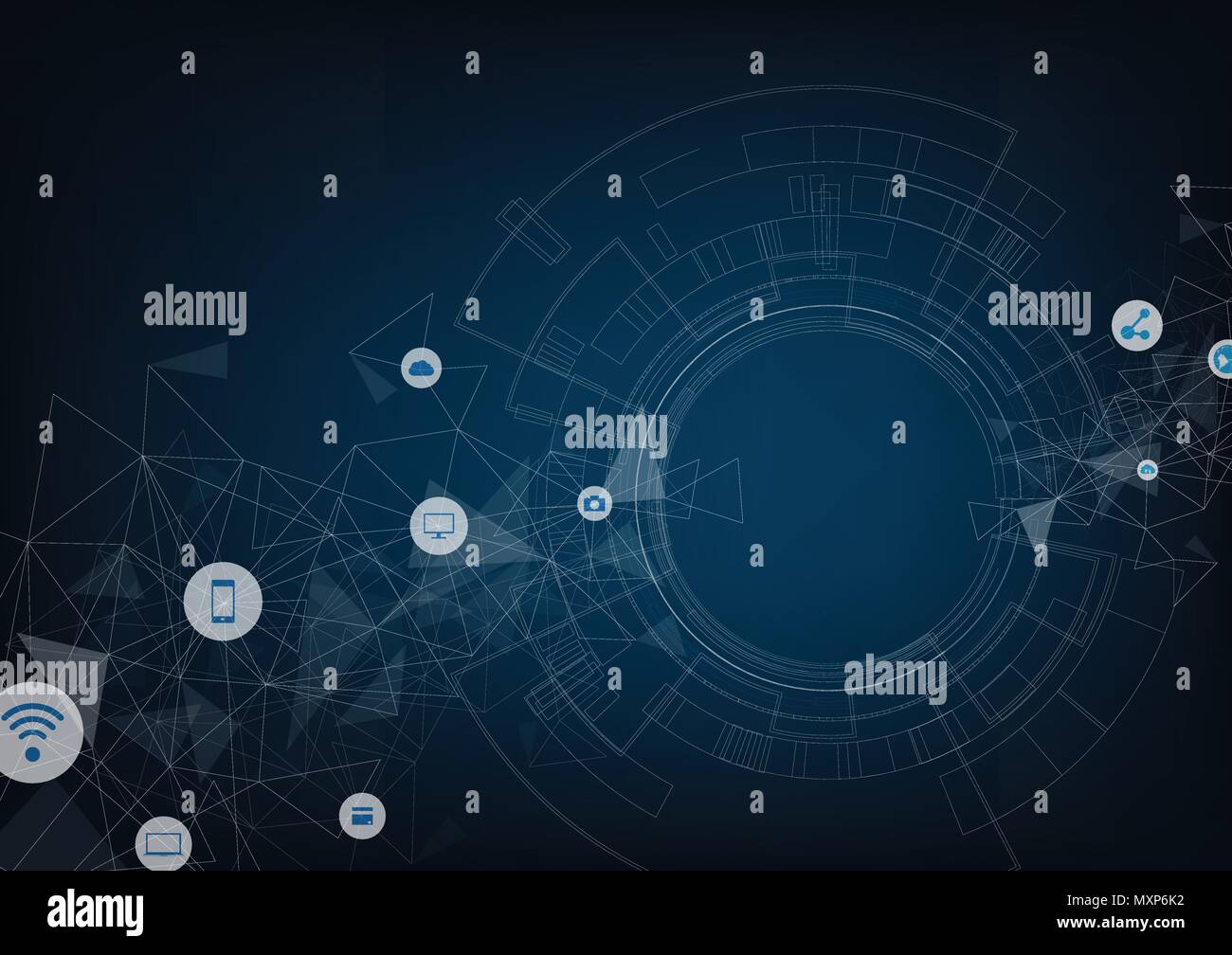 Abstract neat Blurred Background with Dots Array and Lines. Connection Structure. Geometric ...