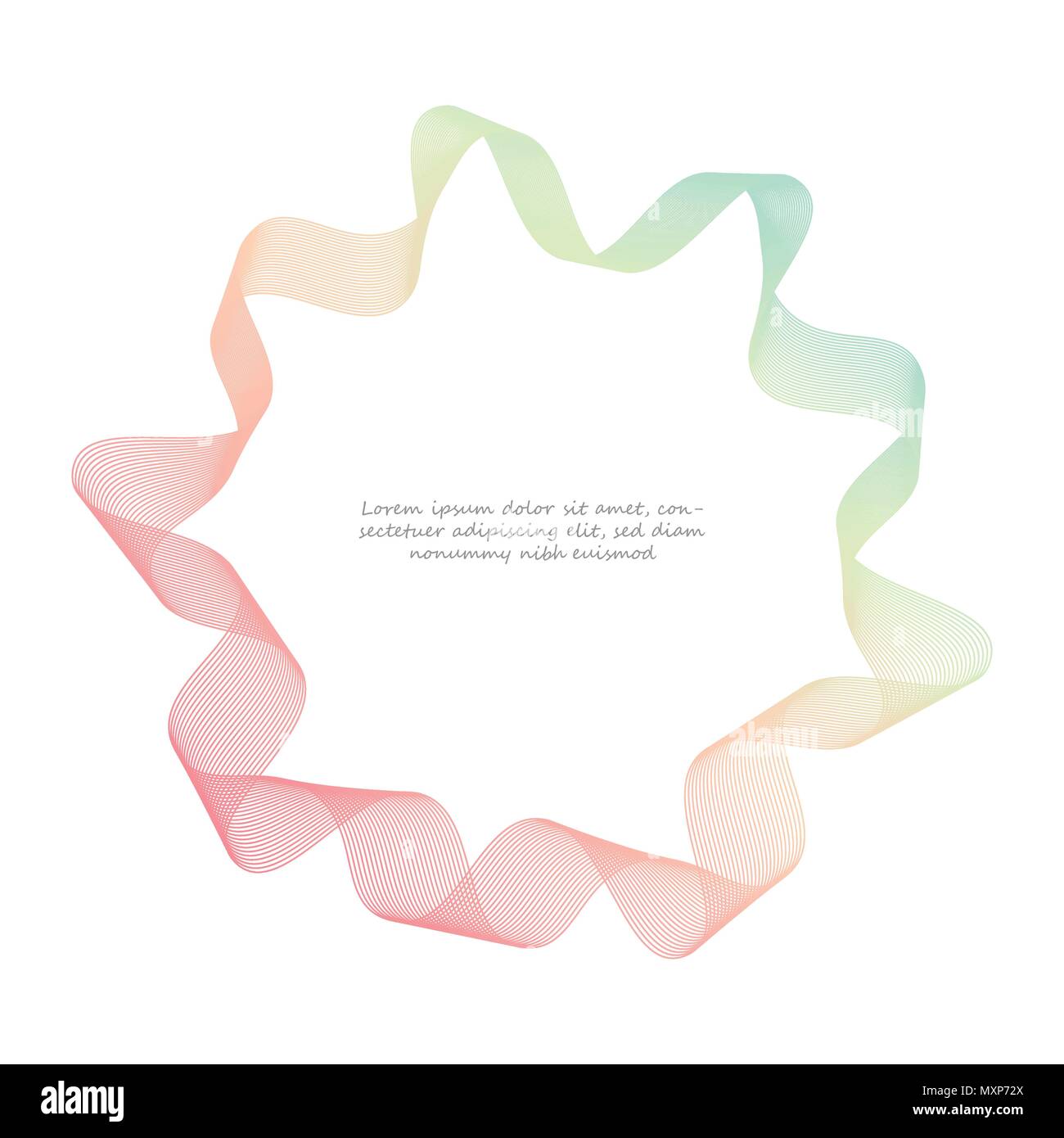 Abstract colorful wave circle frame background element for design ...