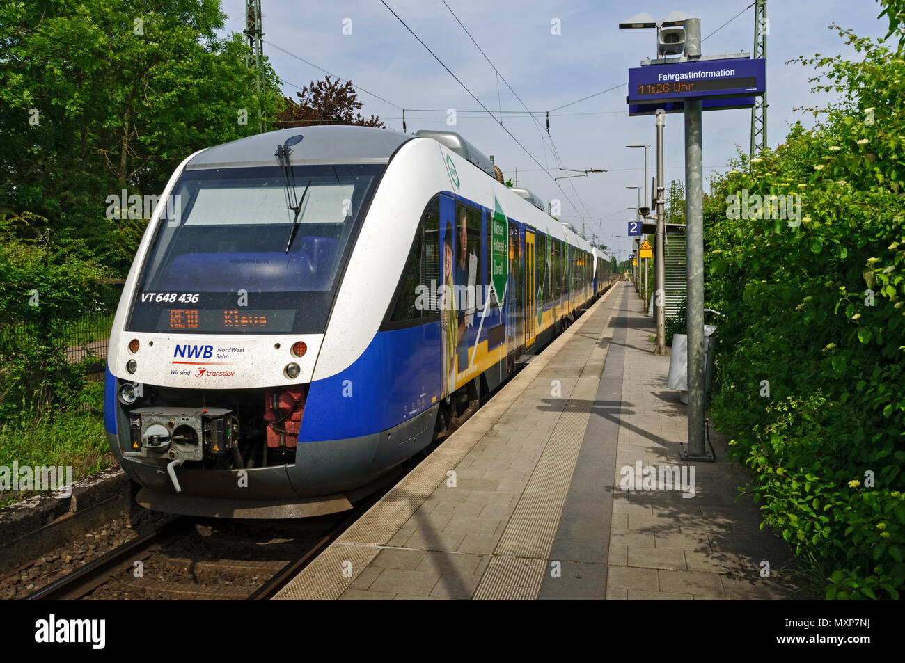 Meerbusch Osterath station with a commuter train, NRW., Germany Stock ...