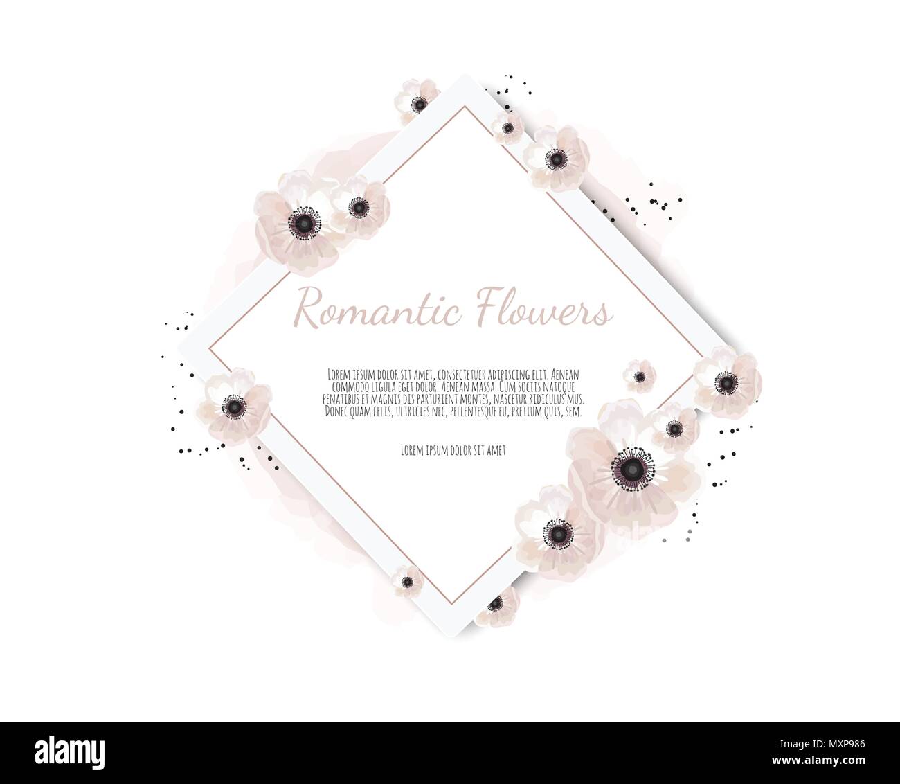 Vector set. Vintage labels with flowers. Frame border with copy space ...