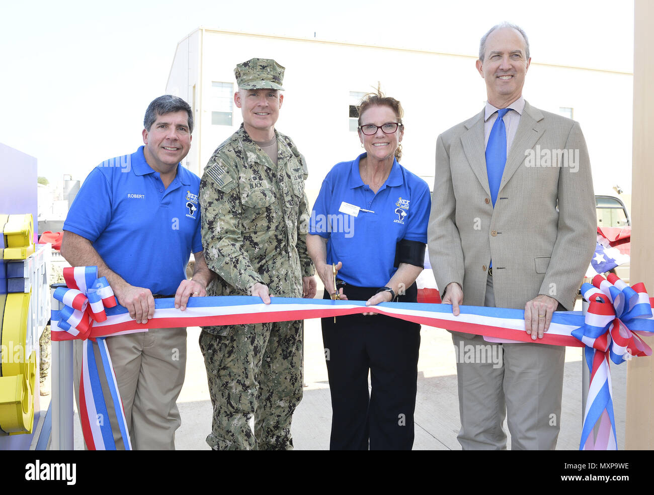 CAMP LEMONNIER, Djibouti-- [From Left] Navy Exchange Service Command ...
