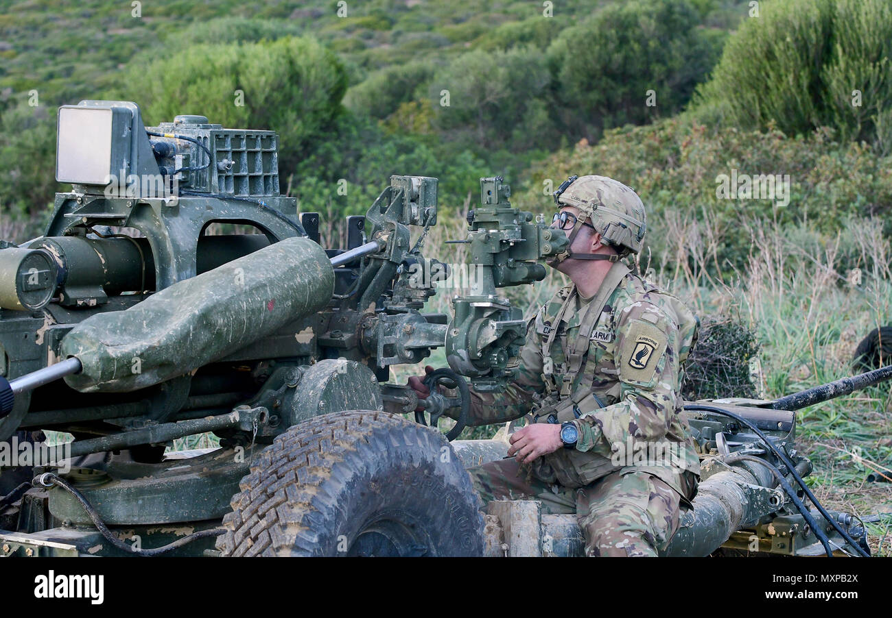 U.S. Army Sgt. Joshadeth Camacho, an artilleryman assigned to Battery A, 4th Battalion, 319th ...