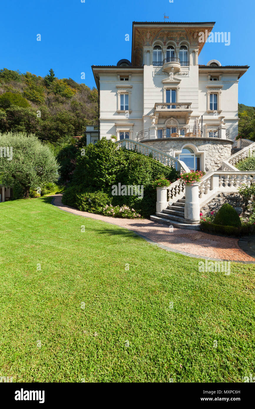 beautiful classical mansion surrounded by a park, outdoors Stock Photo ...