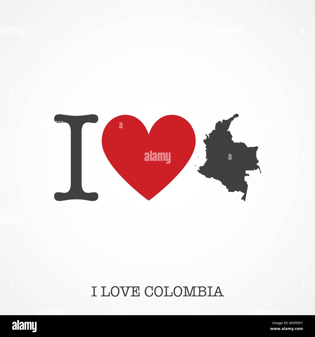 I love Colombia. Heart shape national country map icon Stock Vector Image & Art - Alamy
