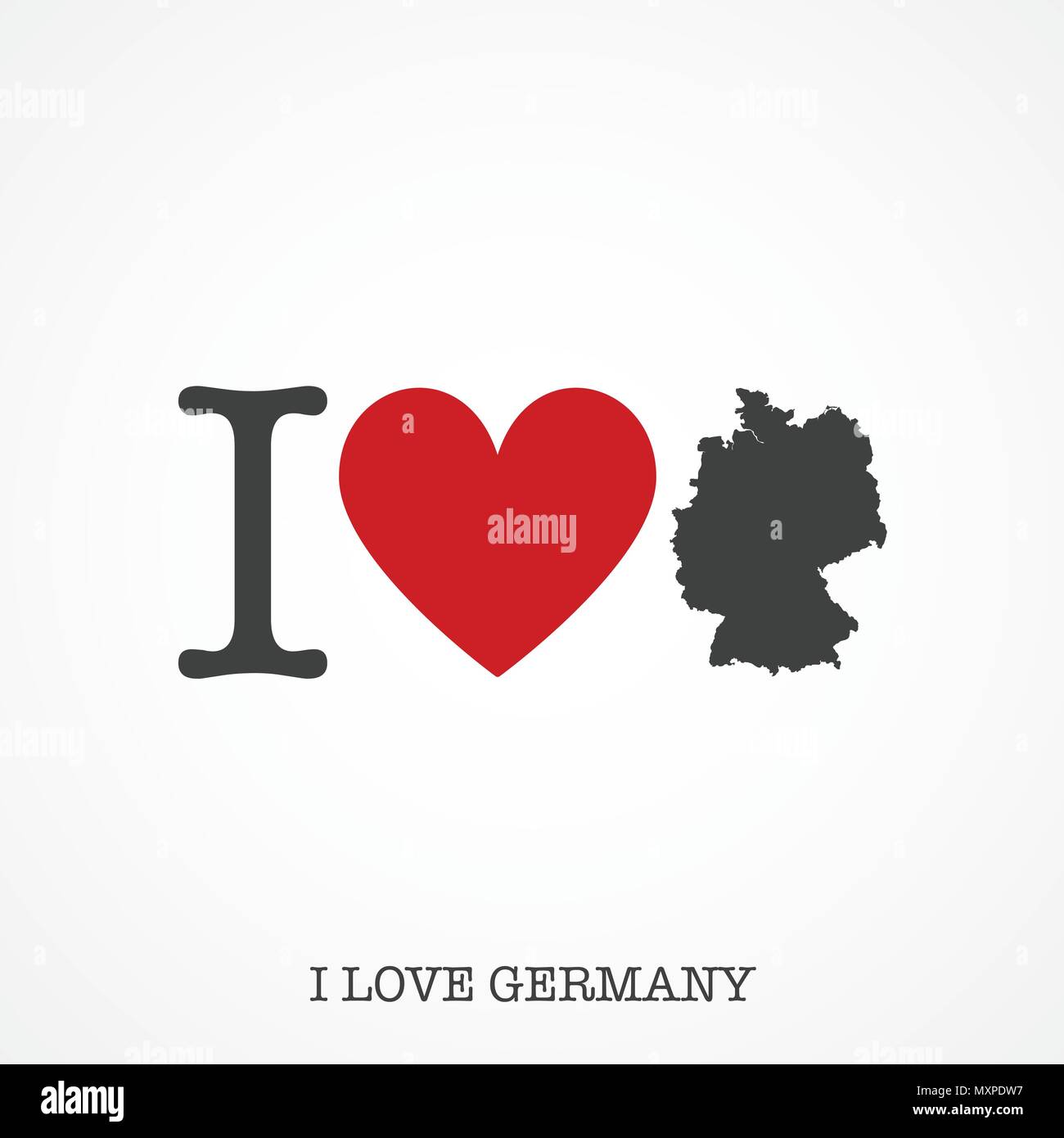 I love Germany. Heart shape national country map icon Stock Vector ...